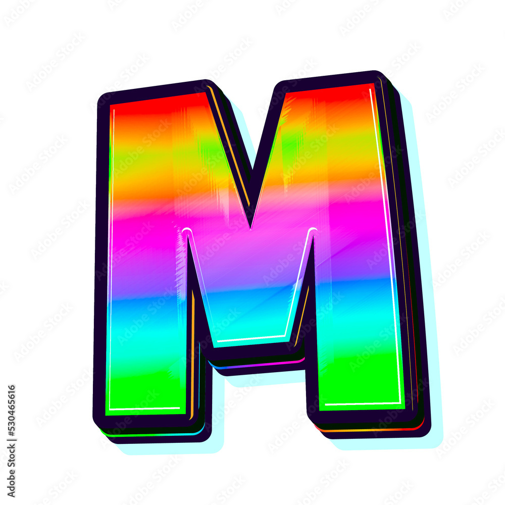 Jungle King alphabet rainbow font colorful alphabet ,m. design for display, brand design ...