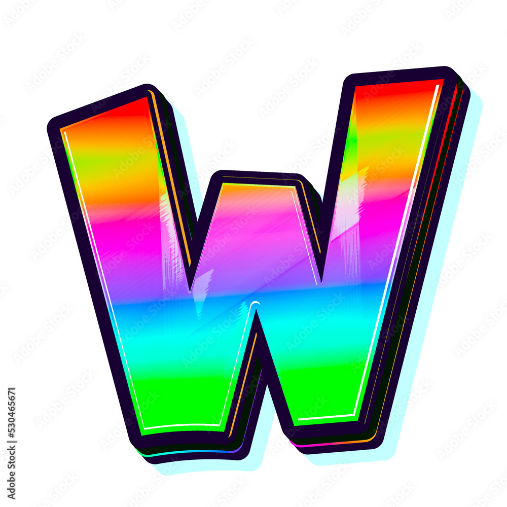 Jungle King alphabet rainbow font colorful alphabet ,w. design for display, brand design ...