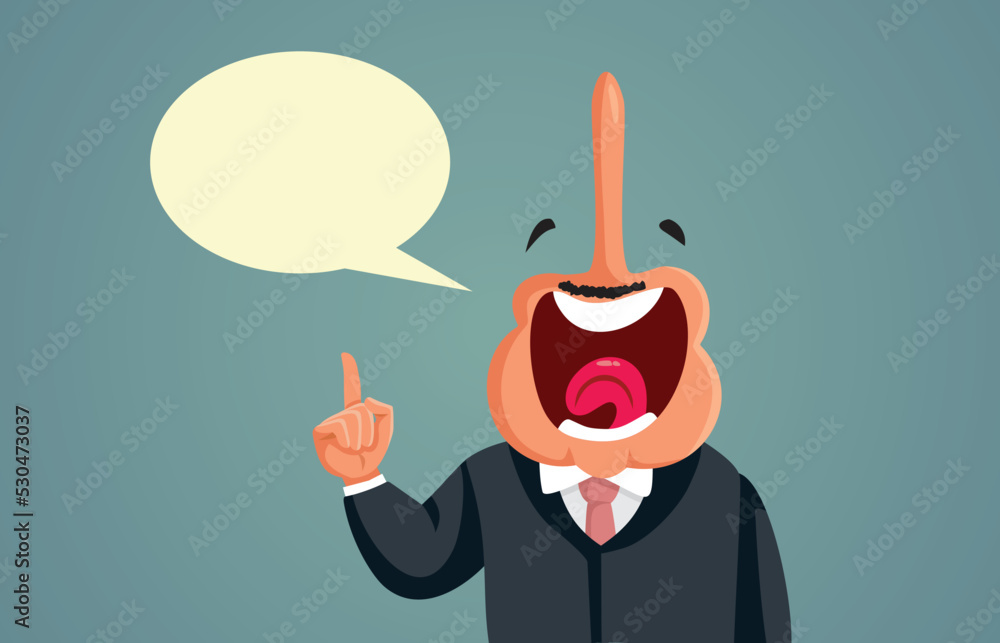 Insincere Corrupt Politician Telling Lies Vector Cartoon Illustration ...