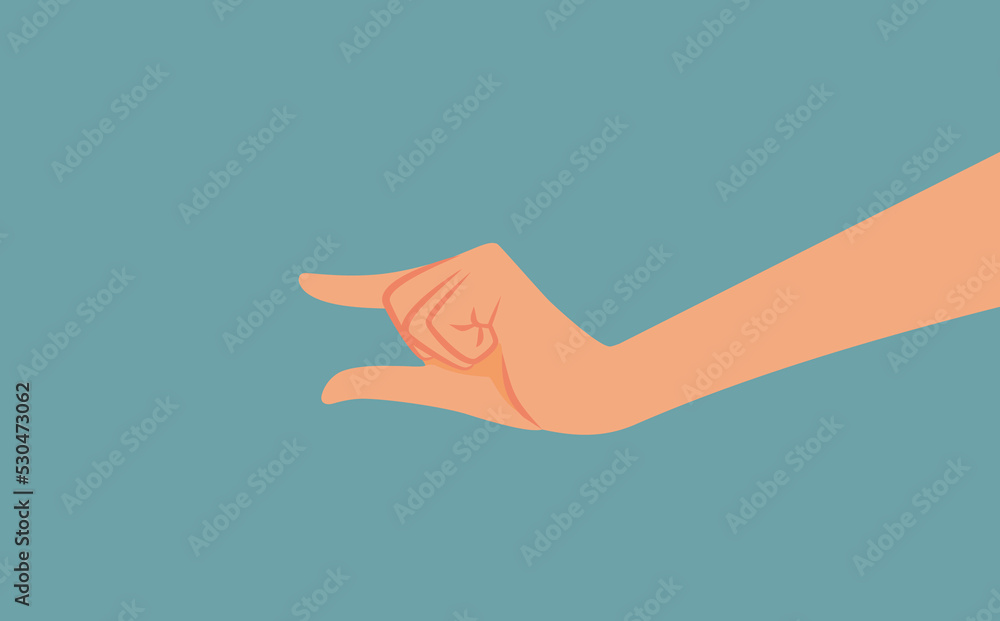 Hand Making a Small Symbol Gesture Vector Cartoon Illustration. Person ...