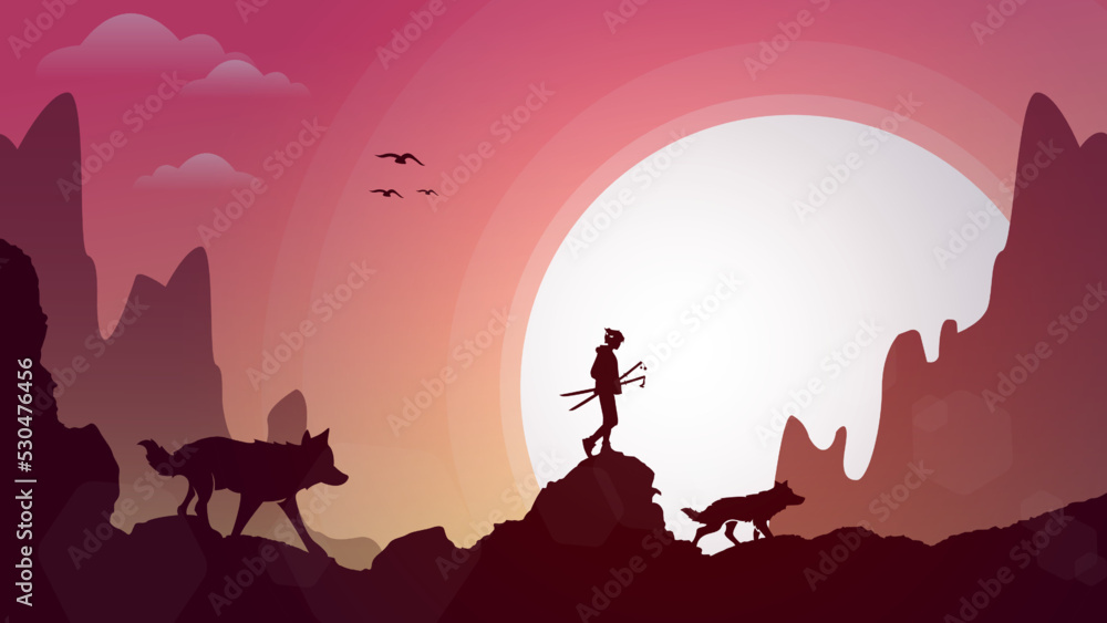 samurai wallpaper. samurai boy anime wallpaper. samurai boy walking ...