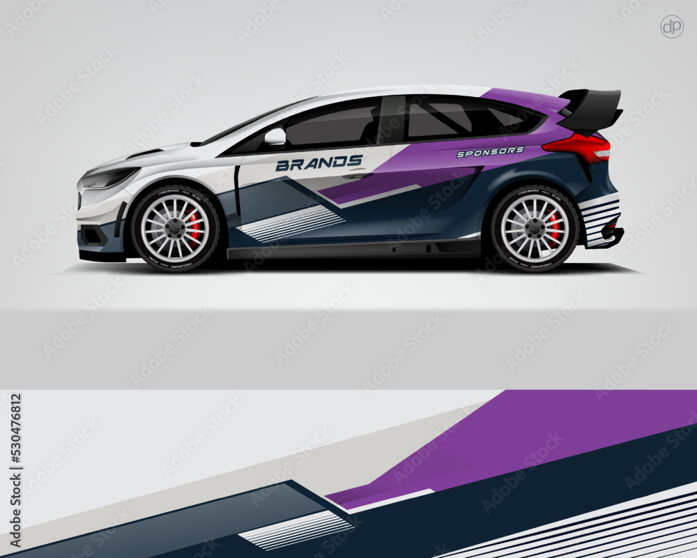 Car decal design vector. Graphic abstract stripe racing background kit ...