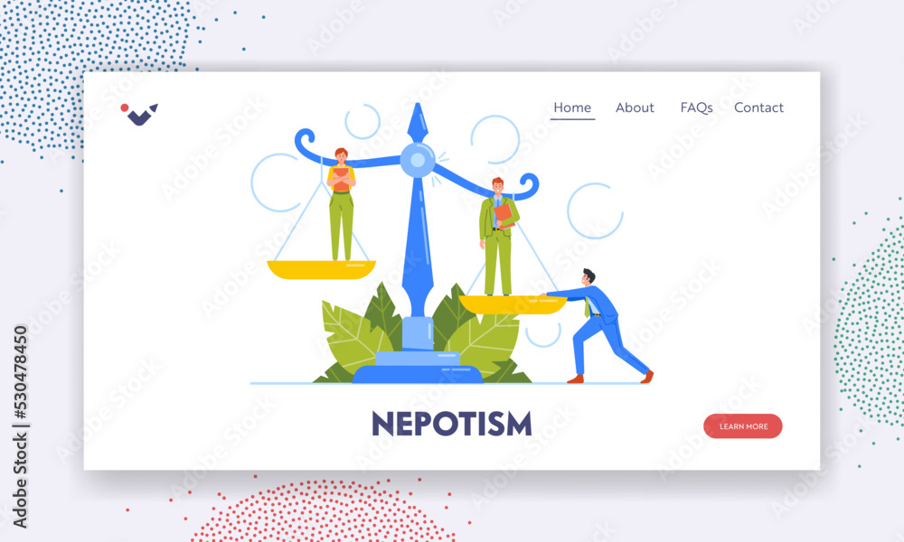 Nepotism Landing Page Template. Discrimination In Corporation ...