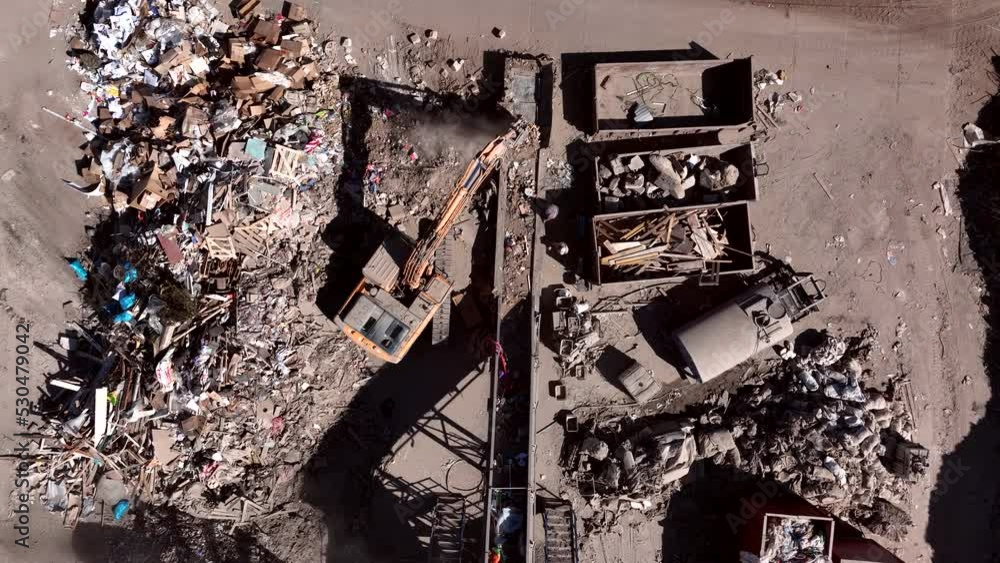 Landfill with Construction waste (CDW). Trash disposal for recycling ...