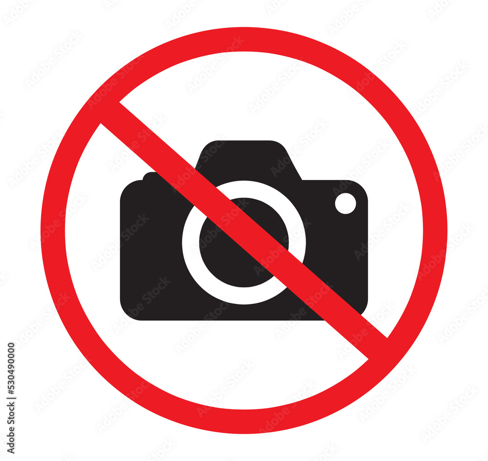 Photography prohibited sign. No photography. No camera vector sign icon ...