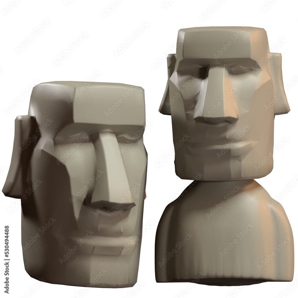 Moai illustration in 3D design Stock Illustration | Adobe Stock
