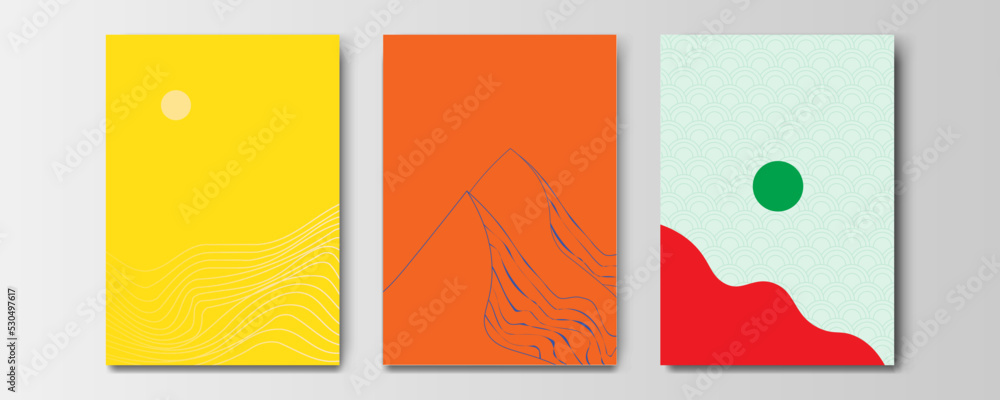 mountain wallpaper design with landscape line arts, luxury background ...