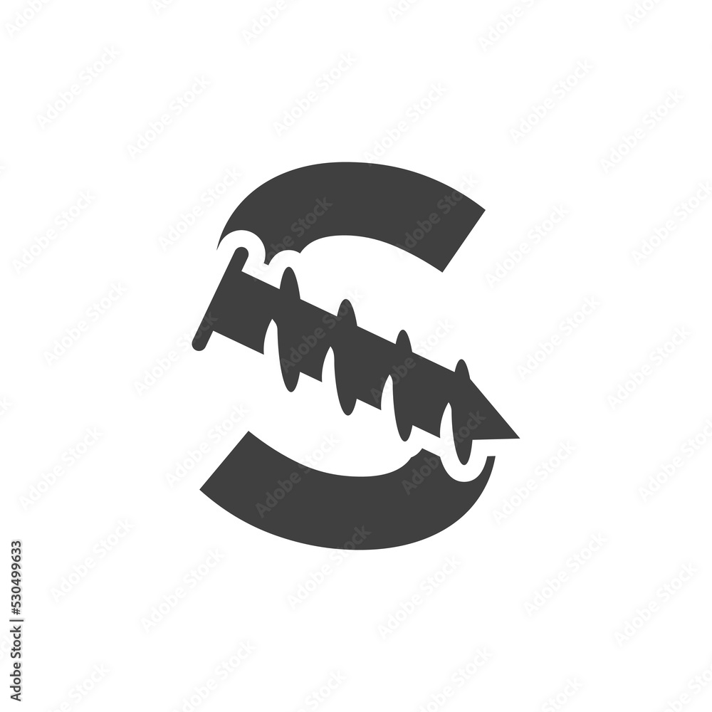 Letter S Screw Logo Template For Construction Ironmonger Symbol Design ...