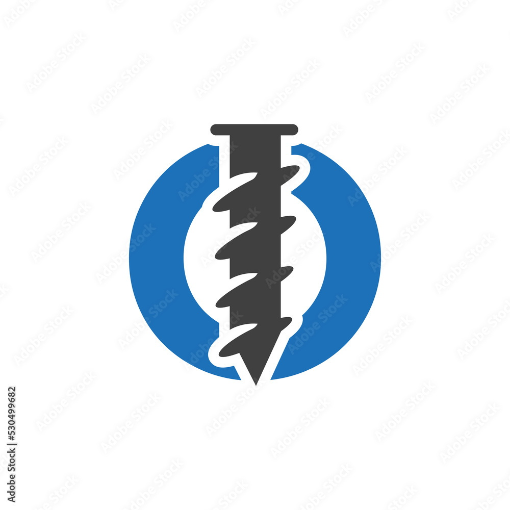 Letter O Screw Logo Template For Construction Ironmonger Symbol Design ...