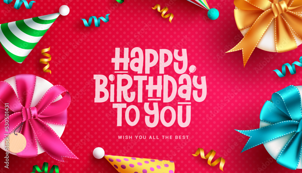Happy birthday text vector background design. Birthday typography in ...
