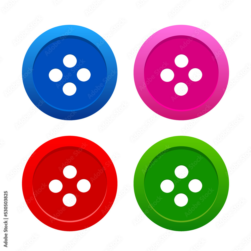 sewing buttons icon set flat vector illustration clipart Stock Vector ...