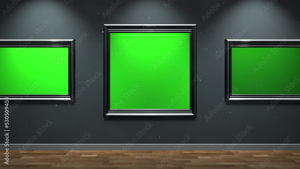 Hall of art gallery with pictures mock-up screen frame, art, photo and ...