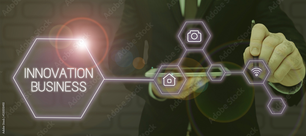 Text showing inspiration Innovation Business. Word Written on Introduce ...