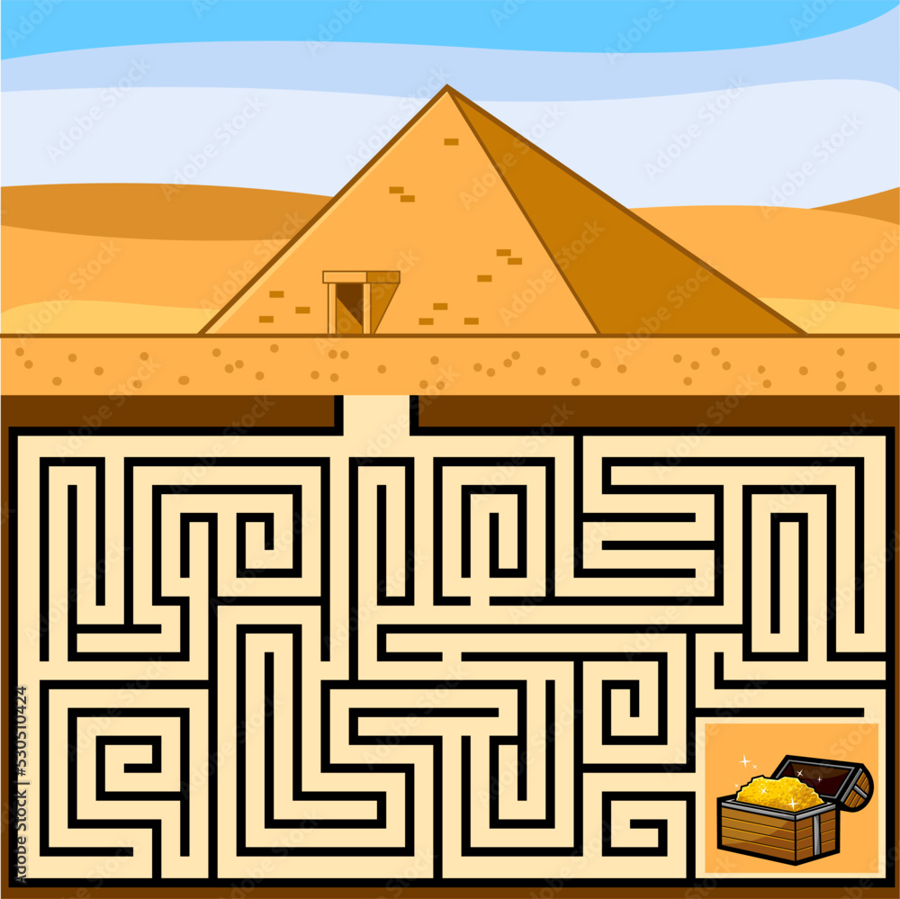 Cartoon Maze Game Education For Kids Go Through The Dungeons Of The ...