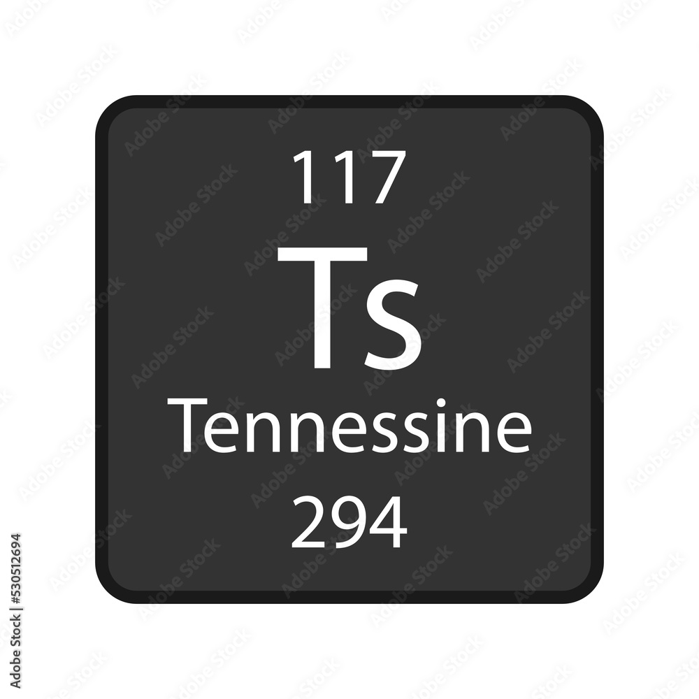 Tennessine symbol. Chemical element of the periodic table. Vector ...