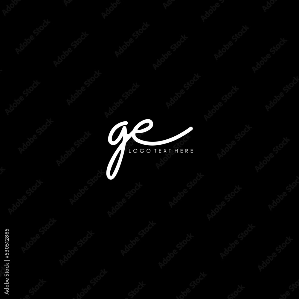 ge, ge letter logo, hand written ge logo, hand written logo Stock ...