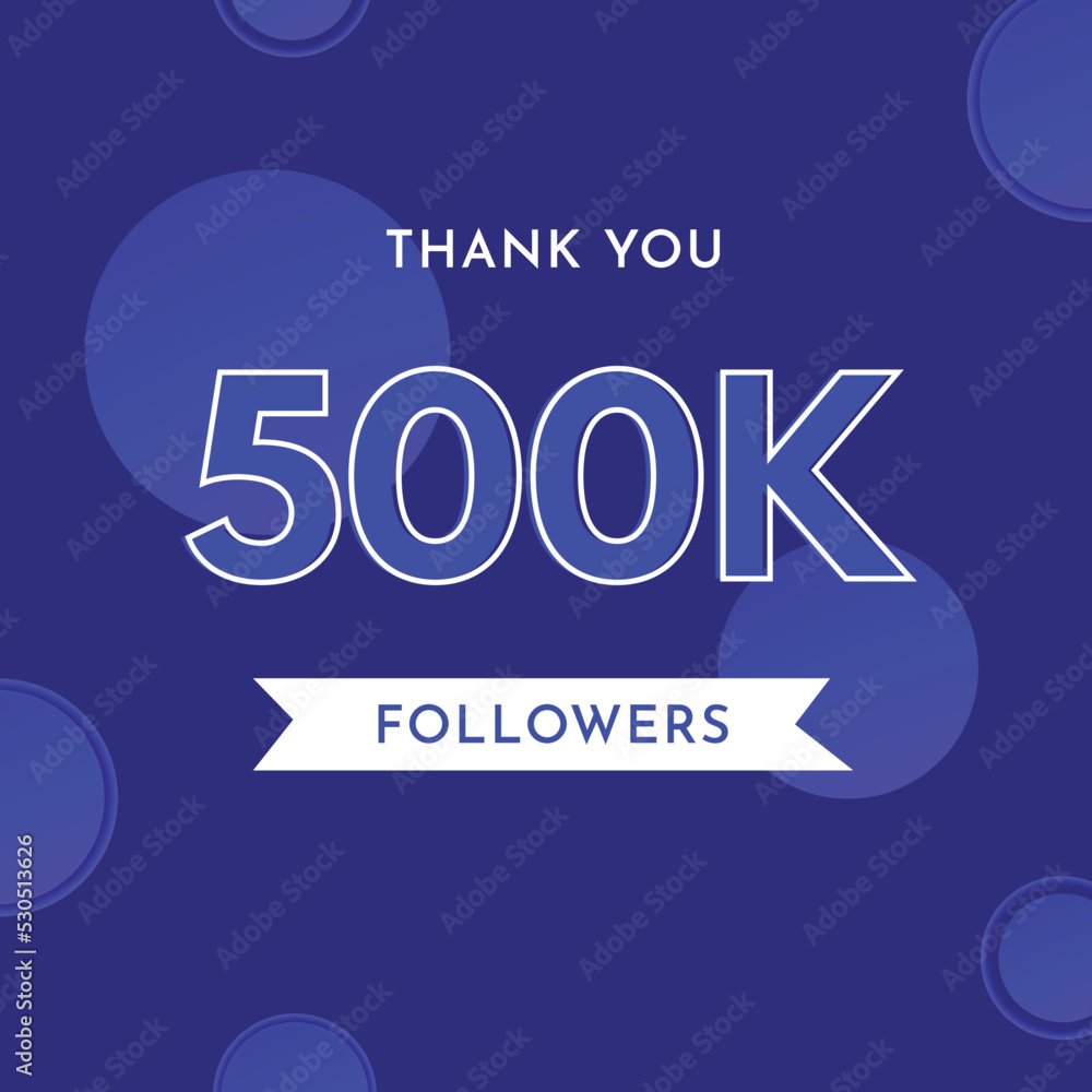 Vetor de Thank you 500k or 500 thousand followers with circle shape on ...