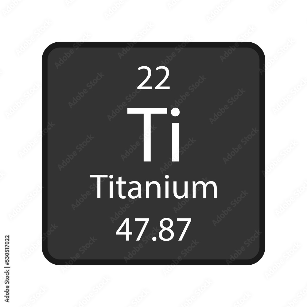 Titanium symbol. Chemical element of the periodic table. Vector ...