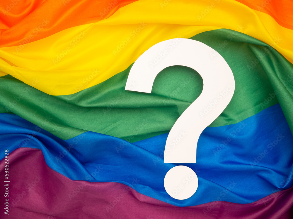 Question mark over the rainbow flag or LGBT flag background 素材庫相片 ... Question mark over the rainbow flag or LGBT flag background 素材庫相片 ...