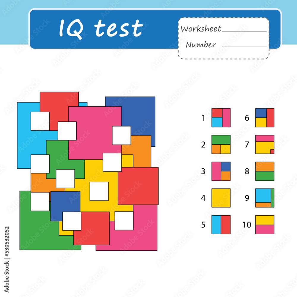 Educational logical game for kids. Connect the halves. IQ Test ...