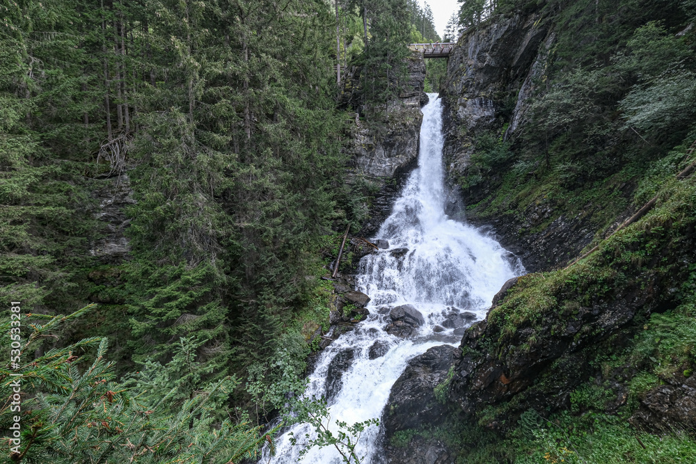 The Riesach Waterfalls dropping in the Holl Gorge, a series of powerful ...