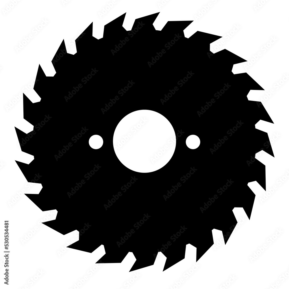 Icono circular saw. Silueta de disco de sierra circular aislada Stock ...