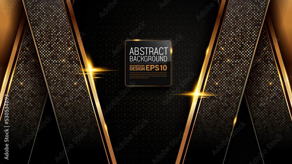 black gold background, luxury image abstract, straight lines overlap ...