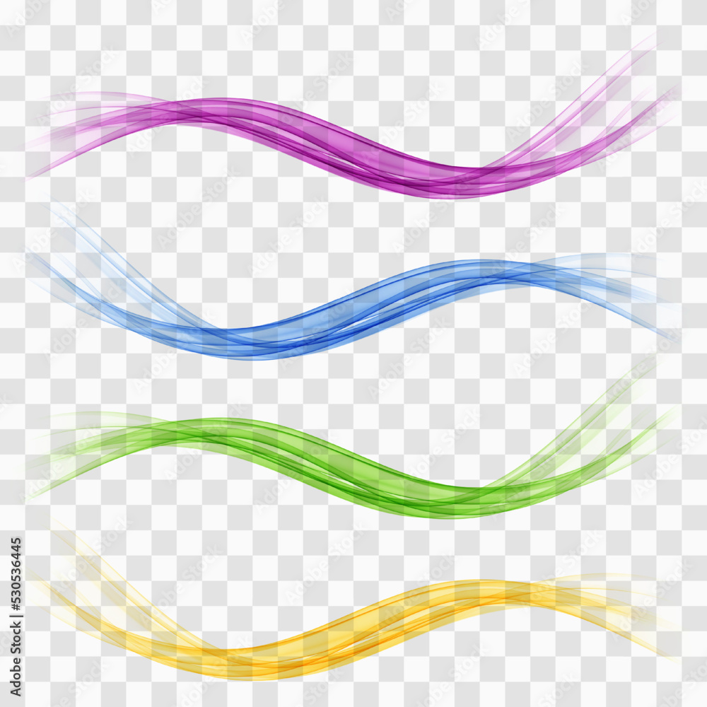 Wave transparent flow. Abstract wavy lines, design element. Stock ...