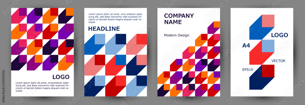 Architecture magazine front page layout collection vector design ...