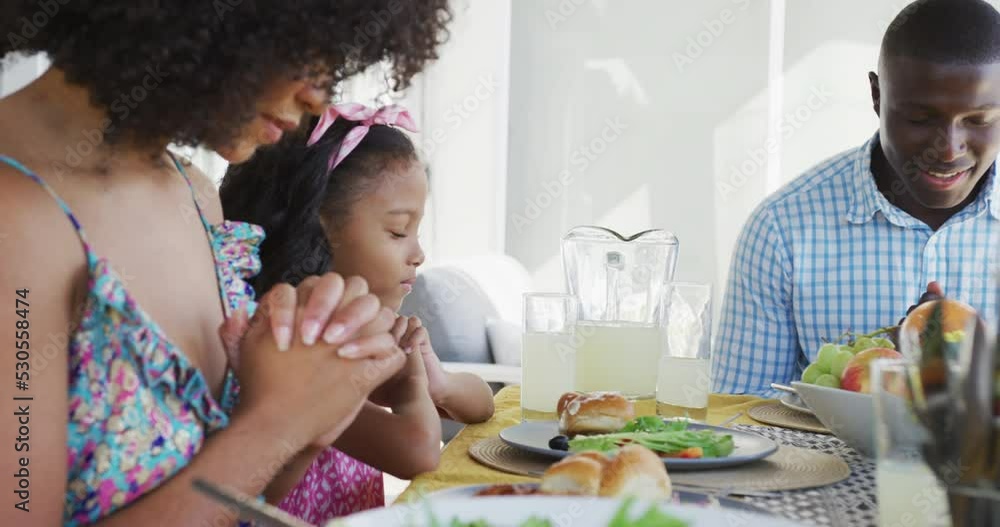Video of african american family praying together before meal Stock ...