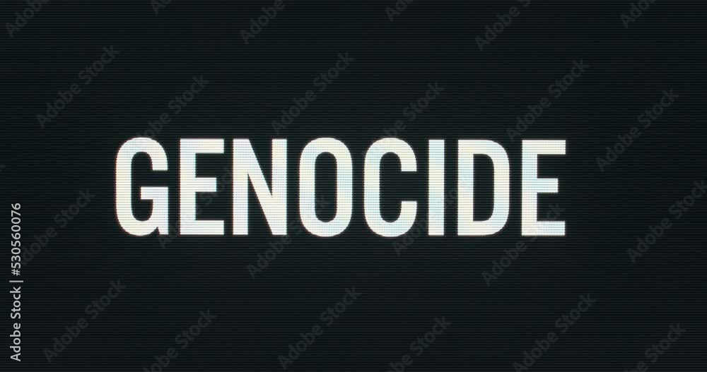 Closeup of Genocide being Typed onto Vintage Computer Monitor with ...