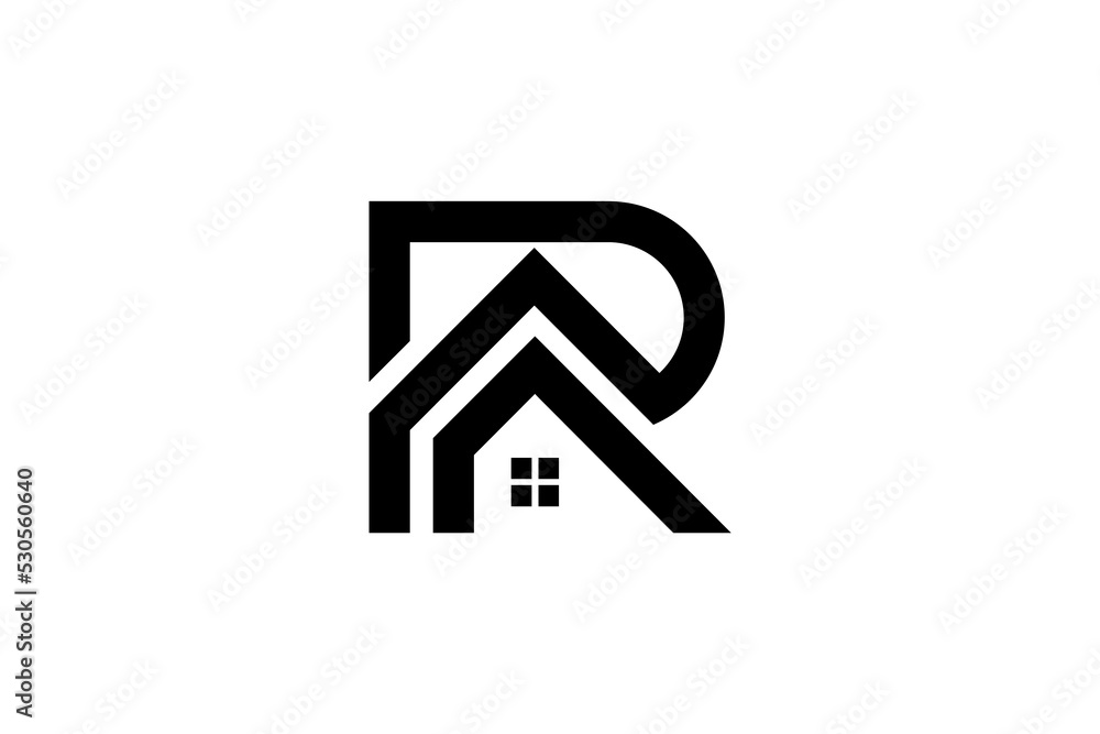 Design of R logo in vector format for construction, building, homes ...