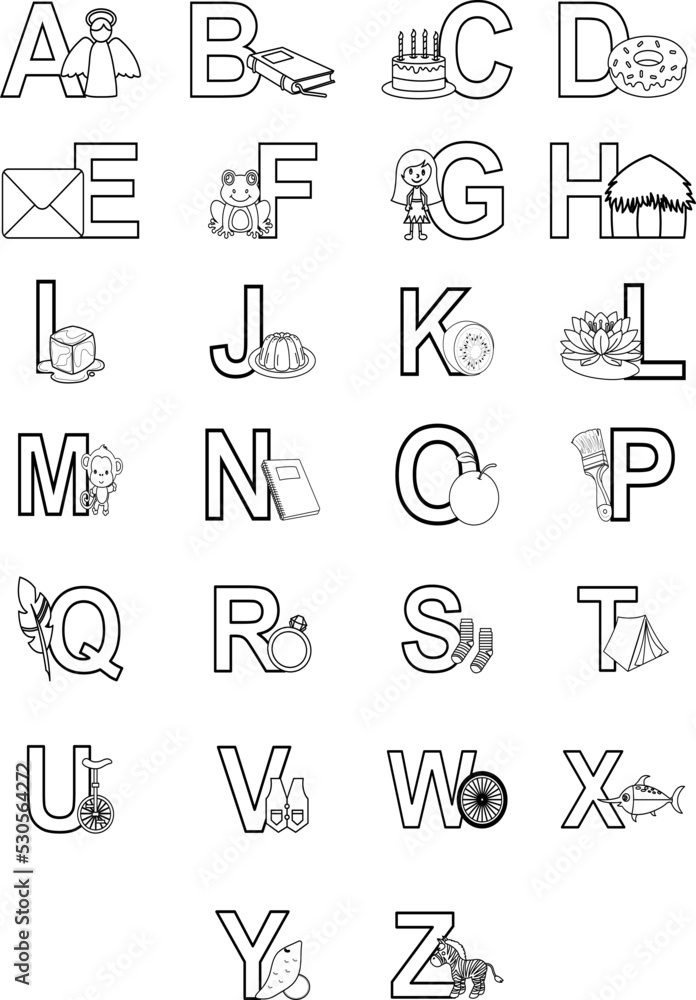 Alphabet chart vector image. alphabet flash card. Stock Vector | Adobe ...