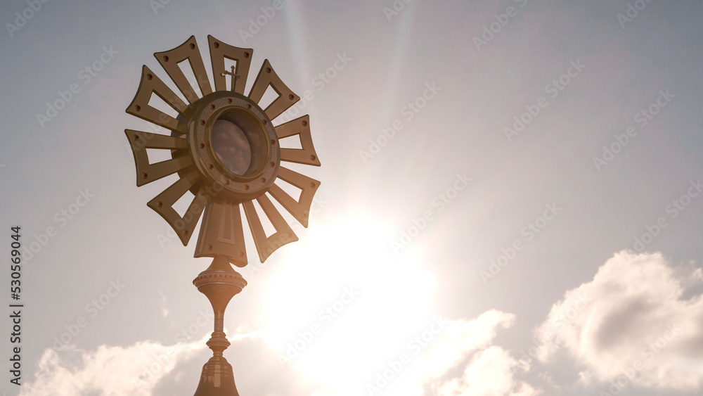 Poster Jesus Christ in the monstrance present in the Sacrament of the ...