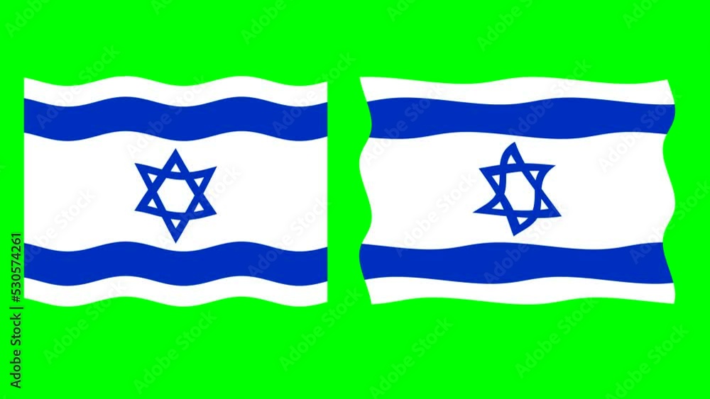 Wavy Israel flag motion graphics with green screen background Stock ...