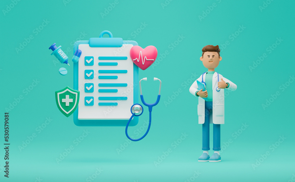 Healthcare medical doctor stethoscope heartbeat clipboard health ...
