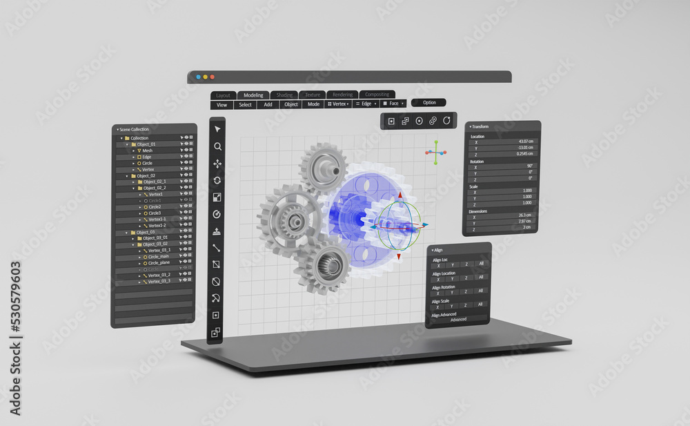 Engineering designer design 3D CAD software program Industrial engine ...