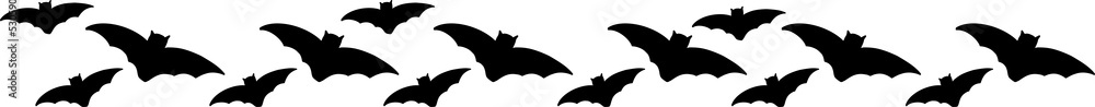Halloween design border and divider. Clipart spooky elements skull, bat ...