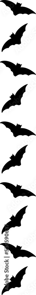 Halloween design border and divider. Clipart spooky elements skull, bat ...