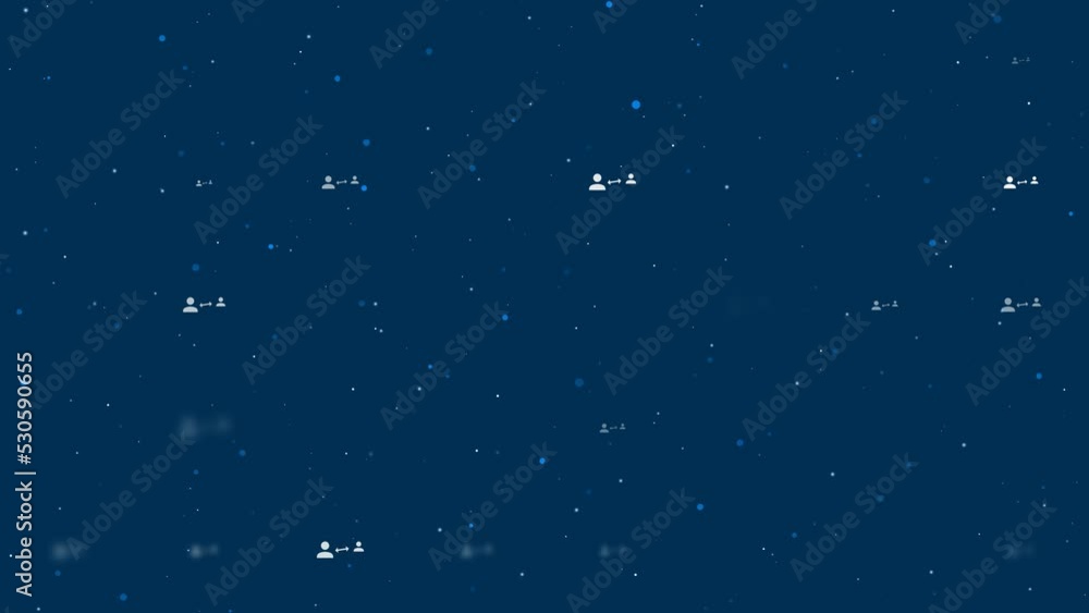 Template animation of evenly spaced social distance symbols of ...