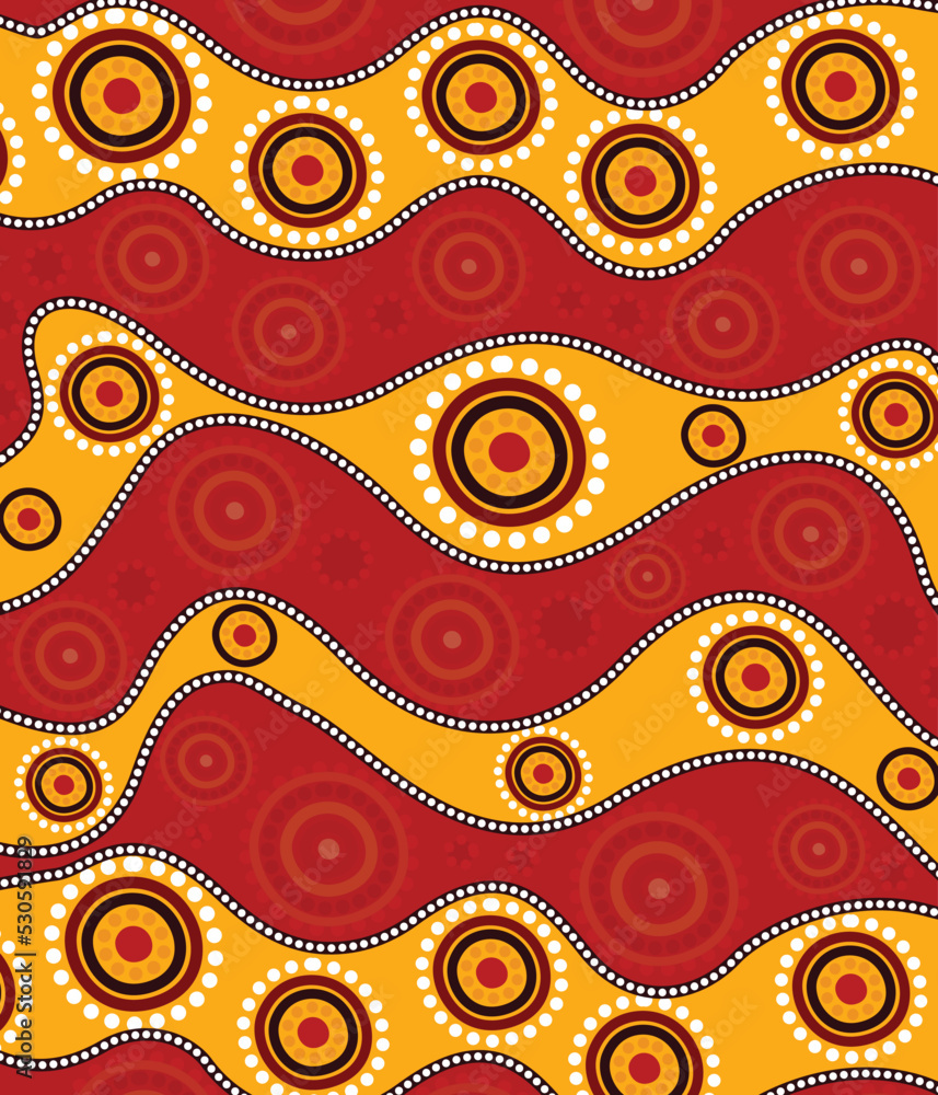 Aboriginal dot art vector background design Stock Vector | Adobe Stock