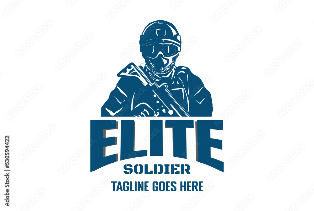 Vintage Elite Army Force Navy Soldier with Sub Machine Gun for Military ...