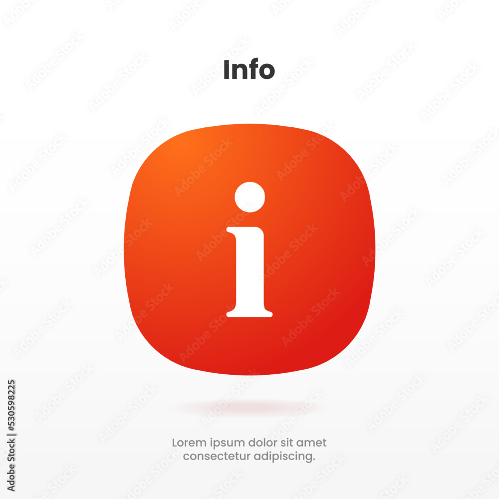 3d red info point icon. i icon symbol. Help and hint symbol. FAQ and ...