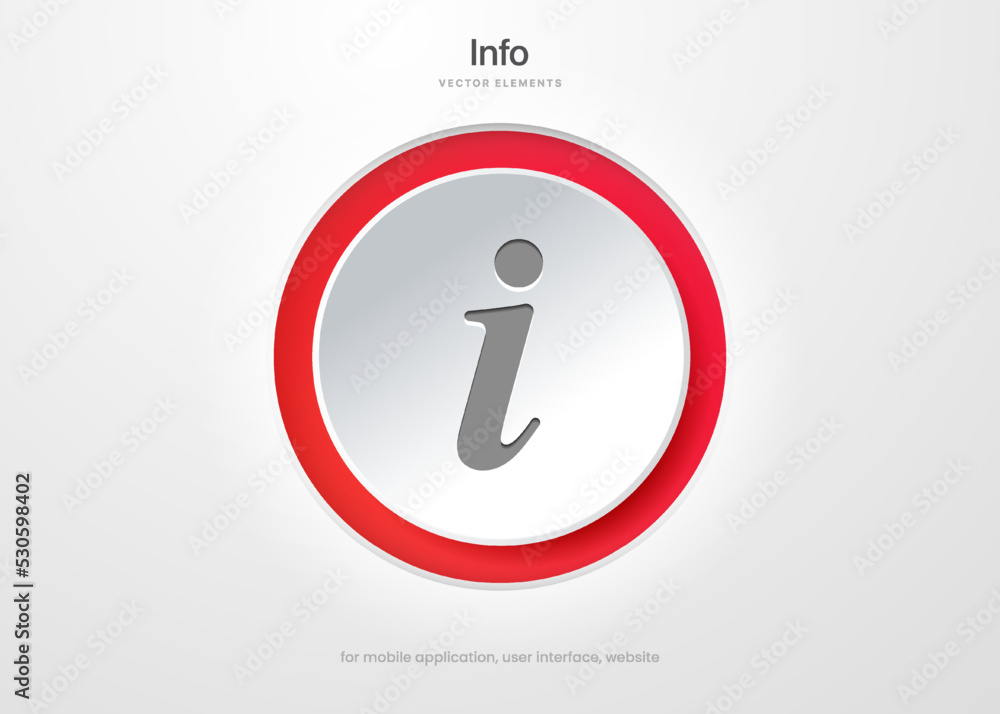 3d red info point icon. i icon symbol. Help and hint symbol. FAQ and ...