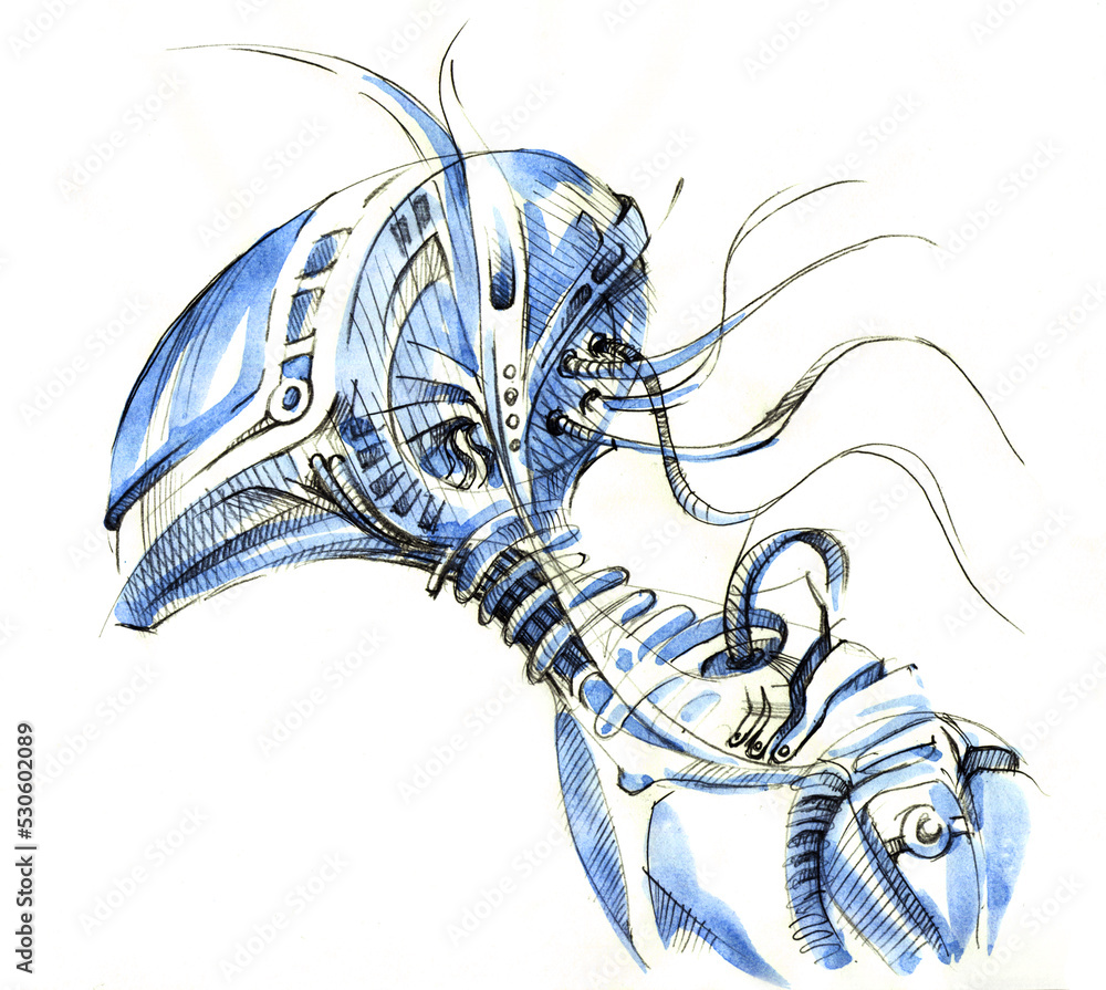 Robot. Artificial Intelligence. AI. Cyber systems, cyber organism ...