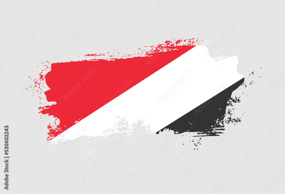 Flag of Principality of Sealand country with hand drawn brush stroke ...