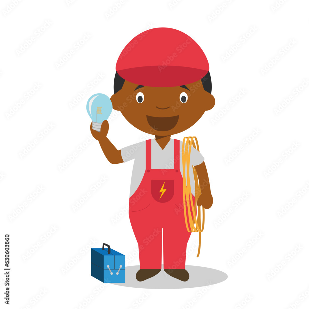Cute cartoon vector illustration of a black or african american male ...