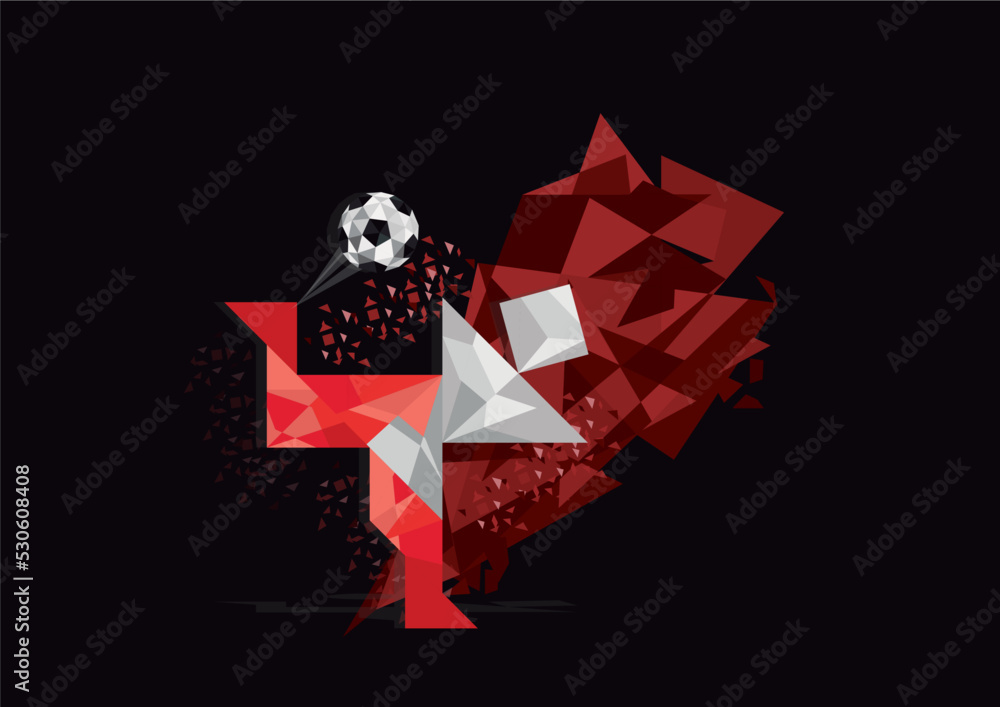 Football Soccer Vector Illustration in black and Grena Background ...