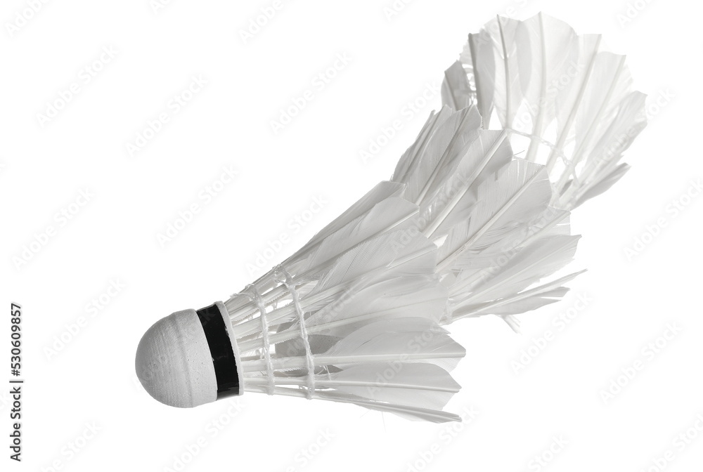 Badminton balls in fly isolated on white Stock Photo | Adobe Stock