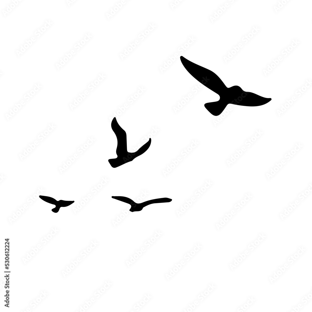 siluetas aves Stock Vector | Adobe Stock